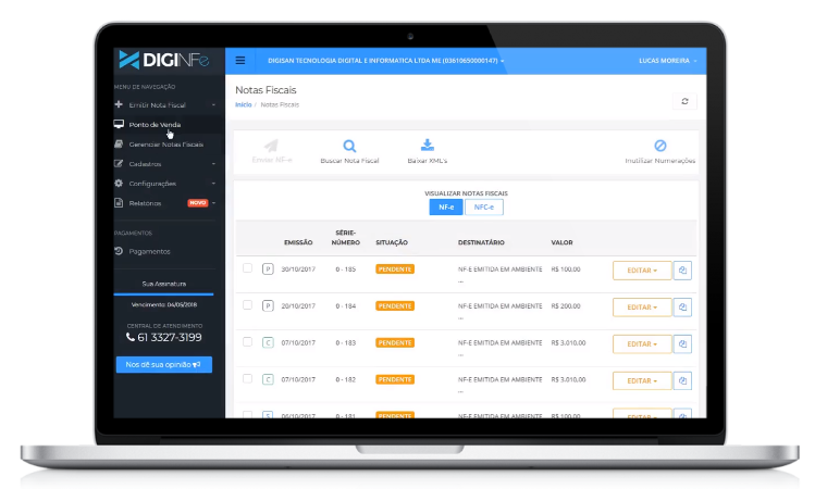 O emissor de nota fiscal da DIGISAN é confiável?